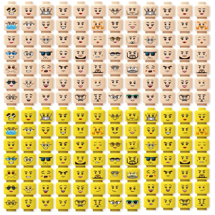 Building Block Head Expression Head 28-66 Minifigureของเล่นหัวอนุภาค ...