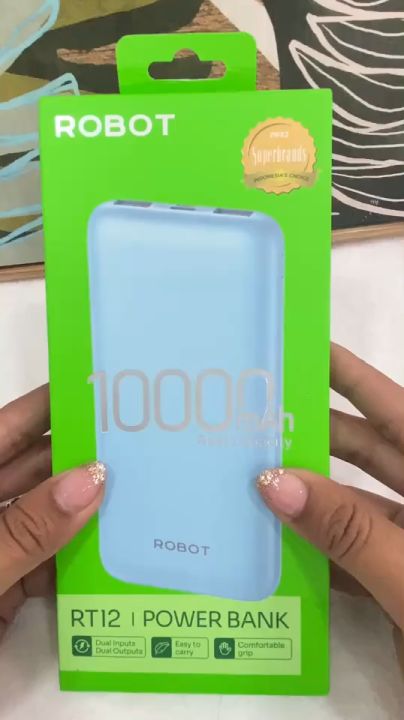ROBOT Powerbank RT12 10000mAh Slim 15mm Bonus Kabel Data Micro USB ...
