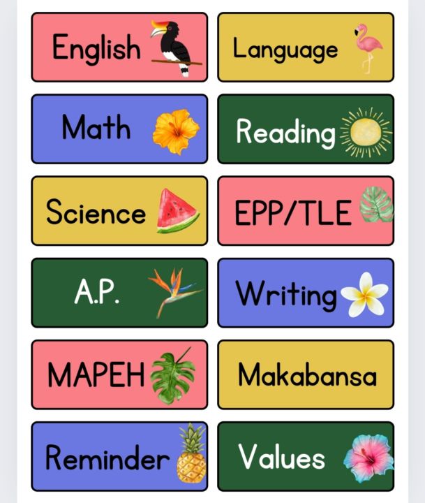 SUBJECT AND NAME LABELS A4 Size GLOSSY Photo STICKERS | Lazada PH