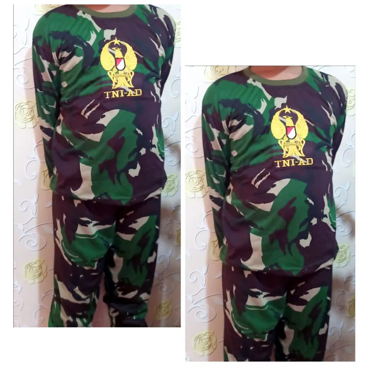 Kaos loreng anak logo bordir TNI-AD | Lazada Indonesia