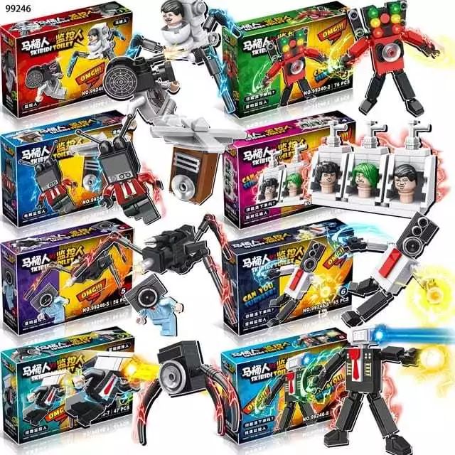 Mainan Balok Susun Skibidi Toilet action mini figure Titan Cameramen ...