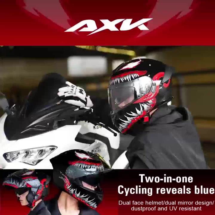 AXK909 Motorcycle Helmet Modular Helmet Dual Lens Men's and Women's ...