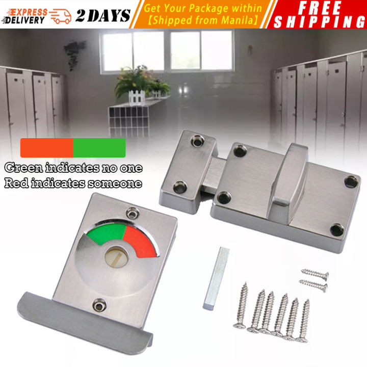 ️【Same Day Delivery】【Indicator Door Lock WC】Stainless Steel Privacy ...
