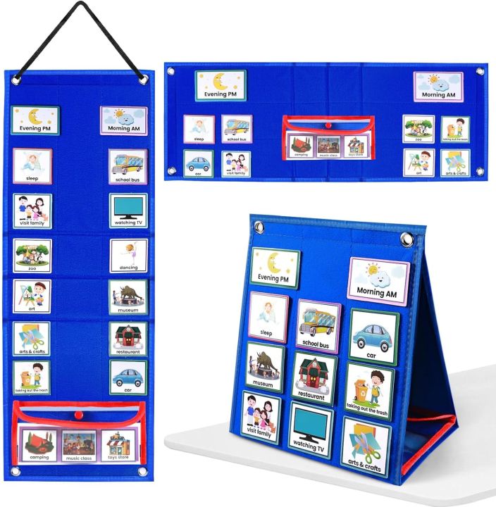 Visual Schedule Chart for Kids 3 in 1 Daily Chore Chart With 70 Cards ...