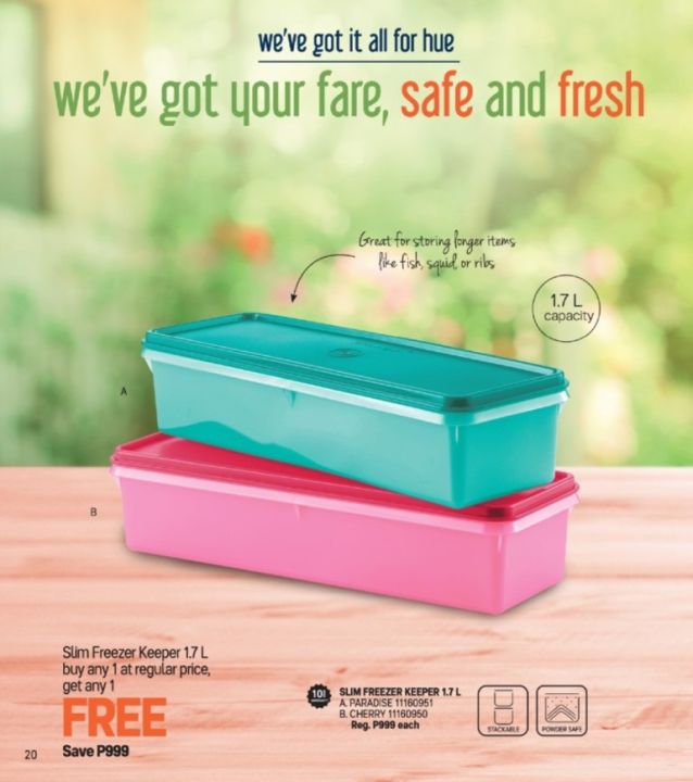 Tupperware Slim Freezer Keeper 1.7L/Frozen Goods Keeper/Organizer/Good ...