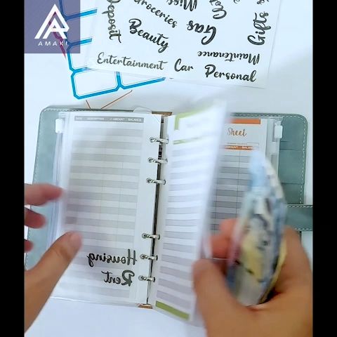 Money Organizer Budget Binder - A6 Ziplock Pouch Cash Envelope for ...