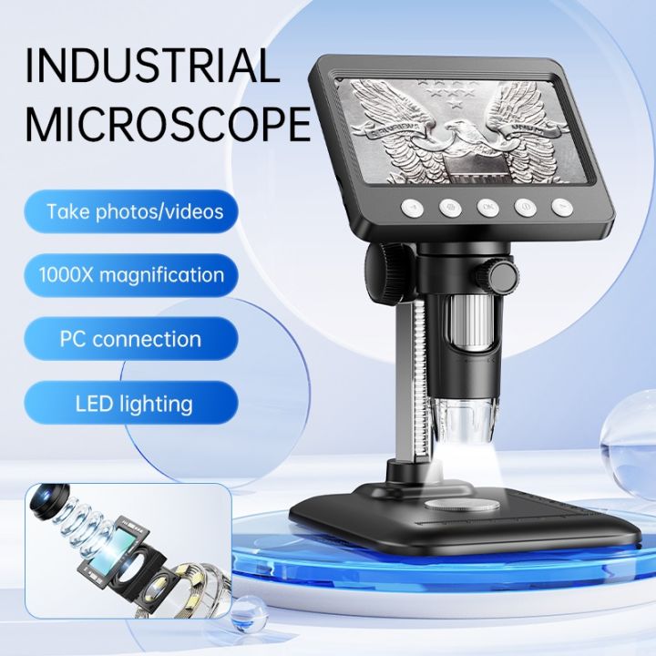 4.3'' Digital Microscope 1000X Coin Microscope 1080P Video Microscope ...