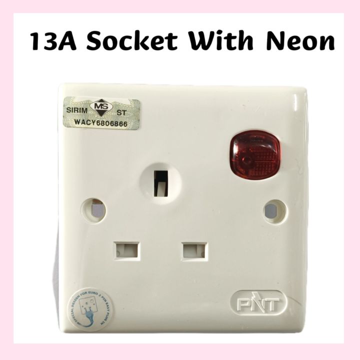 13A Switch Socket With Neon Sirim Approved 13a socket outlet | Lazada