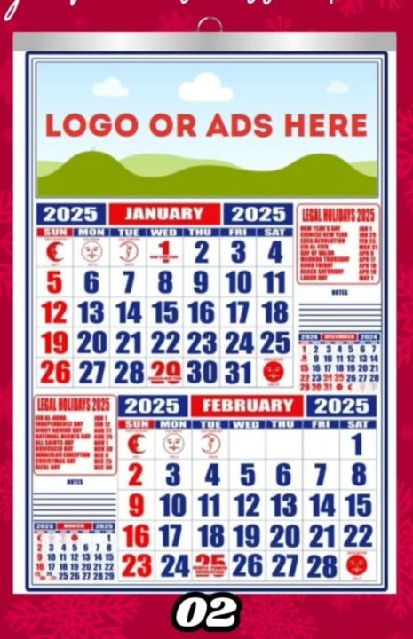 Personalized Commercial Calendar 2025 - Metal Clipped - A4 and Legal ...