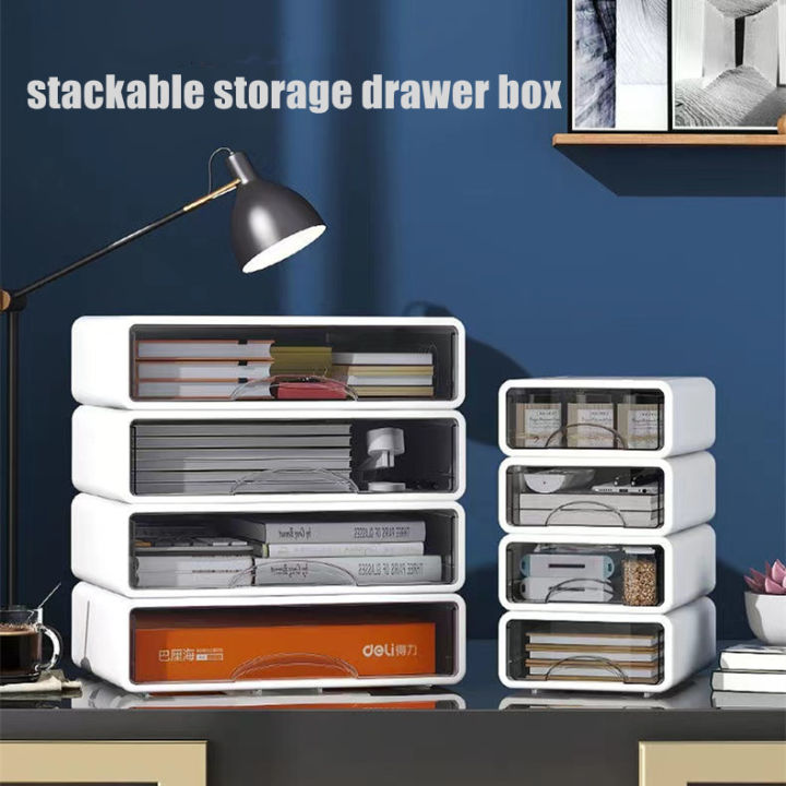 Stackable Storage Drawer Box/Desktop Organizer/Drawer Storage Box Dust ...