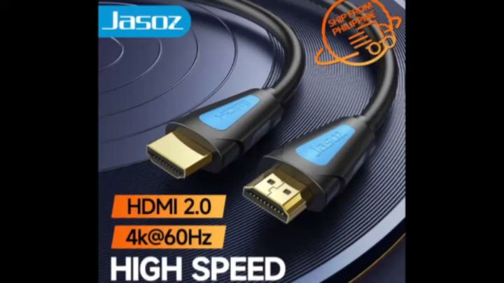 Jasoz HDMI Cable 4K 60Hz hdmi to hdmi 2.0 Cable 3D High Speed HDMI Laptop to tv for Monitor PC ...