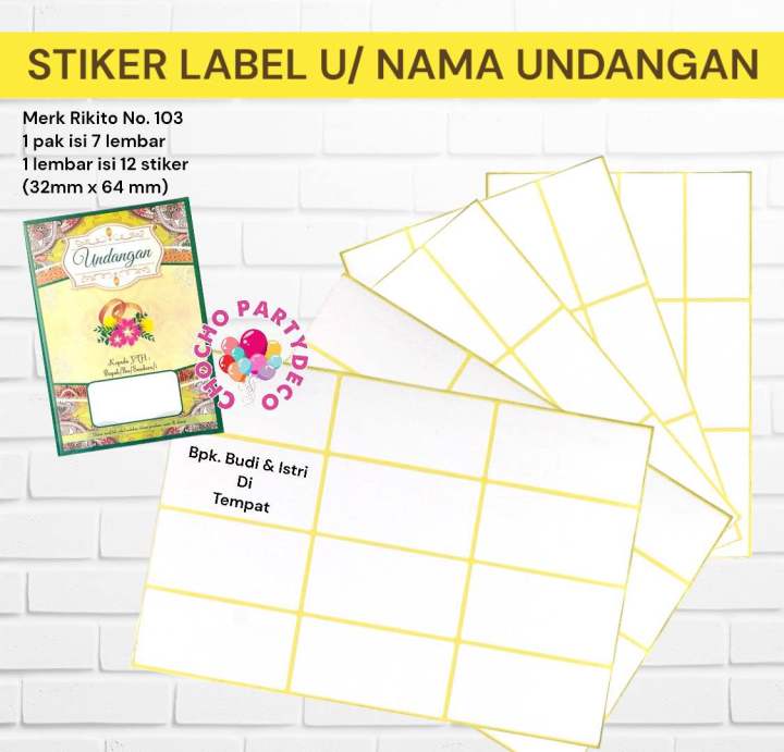 Stiker Nama Undangan Khitan Nikah / Sticker Label Undangan No. 103 ...