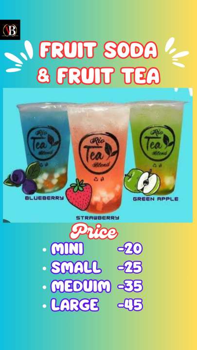 Laminated FRUIT TEA (3cup)Signages A4 Size water proof makapal,matibay ...