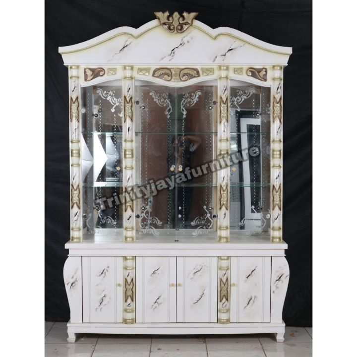 Lemari Pajangan 4 Pintu Motif Rendom /trinityjayafurniture | Lazada ...