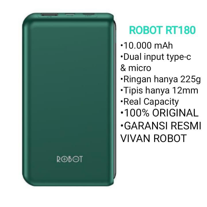 Power Bank Robot 10.000 mAh Robot Rt180 | Lazada Indonesia