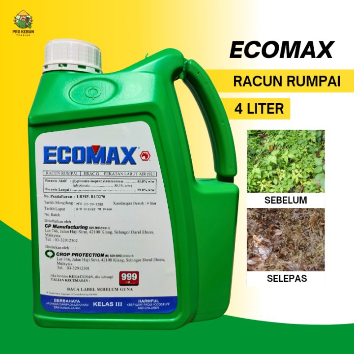 Ecomax 4 Litre Herbicide Weed Killer Racun Rumput Jenis Serap Matikan ...