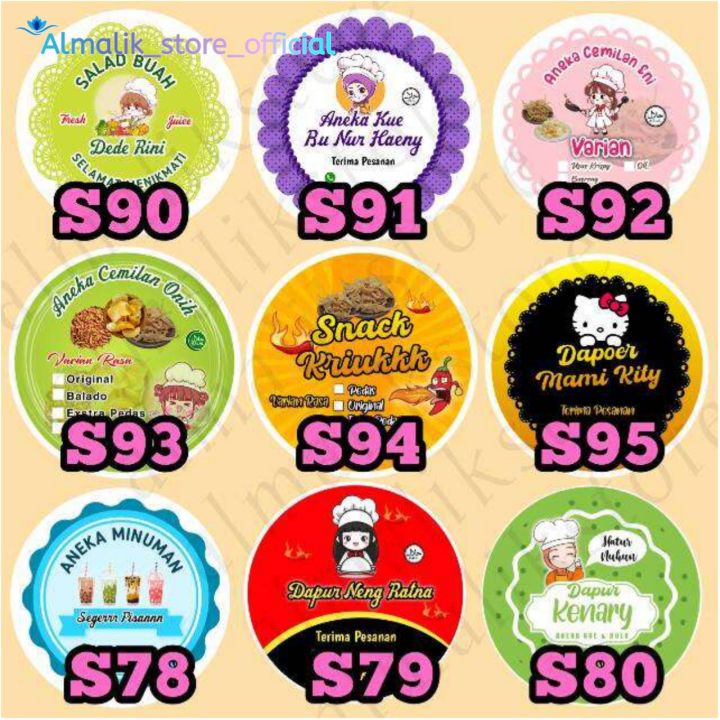 CETAK LABEL STIKER JUALAN MAKANAN NAMA SENDIRI LOGO OLSHOP SNACK ...
