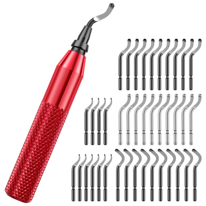 Deburring Tool Kit with 40 Extra HSS Blade Sharp Burr Removal Tool ...
