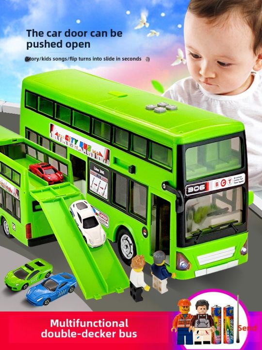 Large Size Children's Bus Toy Bus Model Car for Boys Public Double ...