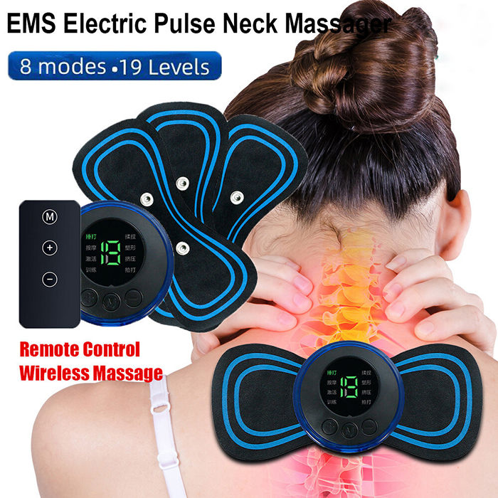 [MeiBoAll] EMS Pulse Micro-Current Electric Neck Massager with Remote ...