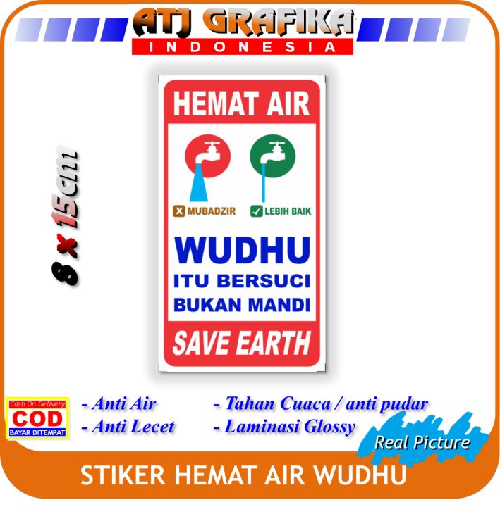 Stiker Hemat air wudhu sticker masjid musholla rumah save earth ...