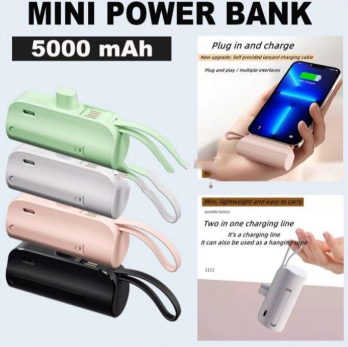 Powerbank PX023 5000mah with stand plus 2 connector lightning typec ...