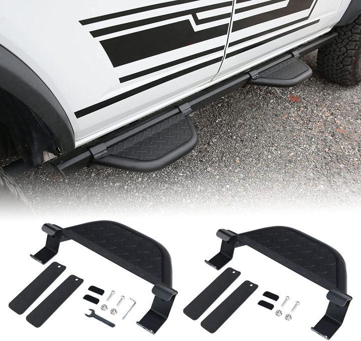 Fit 2021 2022 2023 Ford Bronco Side Steps Running Boards Black Side ...