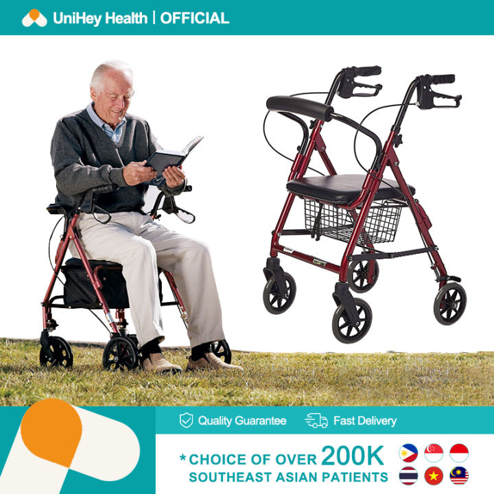 【UniHey】Rollator Walker for Adult Heavy Duty Medical Walker for Senior ...