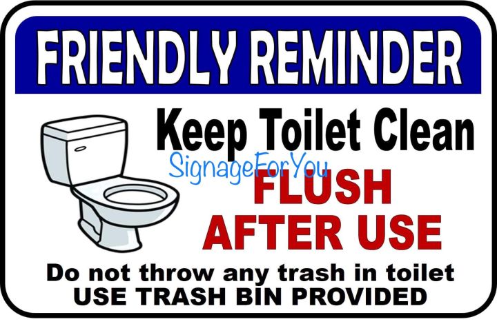 KEEP TOILET CLEAN FLUSH AFTER USE Signage PVC 7.8x11 inches | Lazada PH KEEP TOILET CLEAN FLUSH AFTER USE Signage PVC 7.8x11 inches | Lazada PH