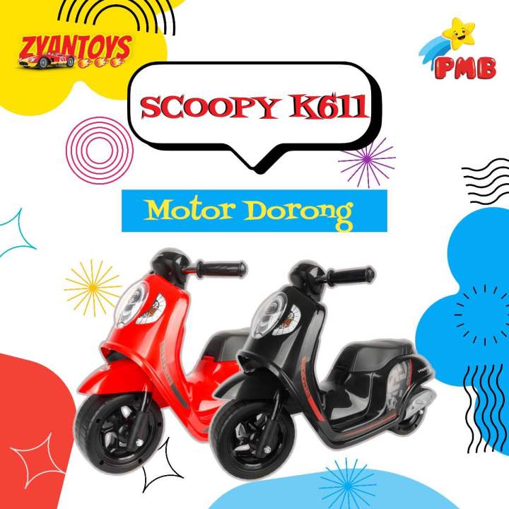ZYANTOYS MOTOR DORONG ANAK HONDA SCOOPY K611 KENDARAAN ANAK LUCU SCOOPY ...