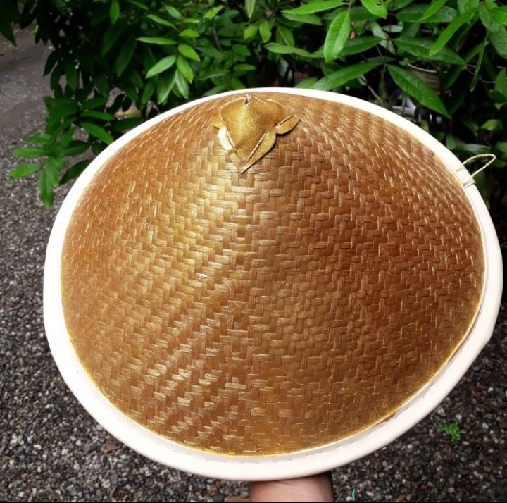 Caping bambu Topi Petani dicat warna GOLD / EMAS, untuk anak kecil ...