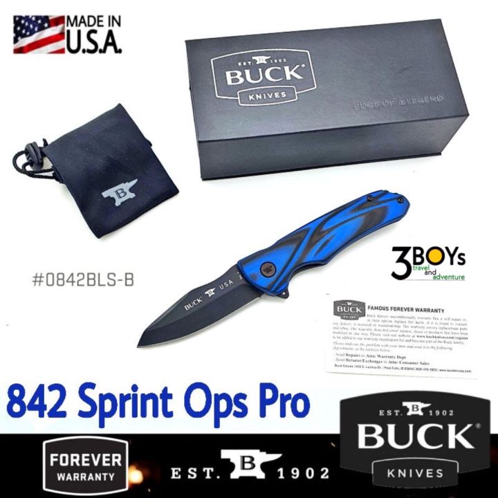 มีด Buck Sprint 842 OPS Pro ใบมีด S30V เคลือบ Cerakote® Graphite สีดำ ...