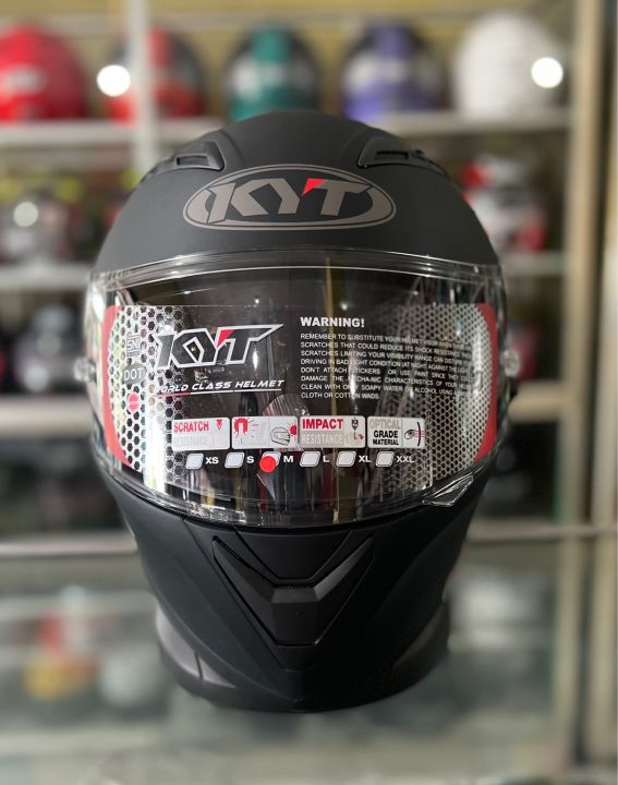 HELM KYT FALCON FR SOLID BLACK DOF HELM FULL FACE DOUBLE VISOR ORIGINAL ...