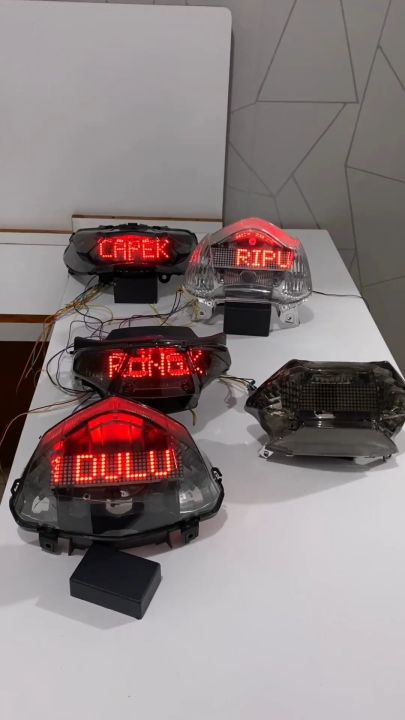 STOPLAMP RUNNING TEXT DOT MATRIX 39 MODE OTOMATIS SETTING DI HP BISA ...