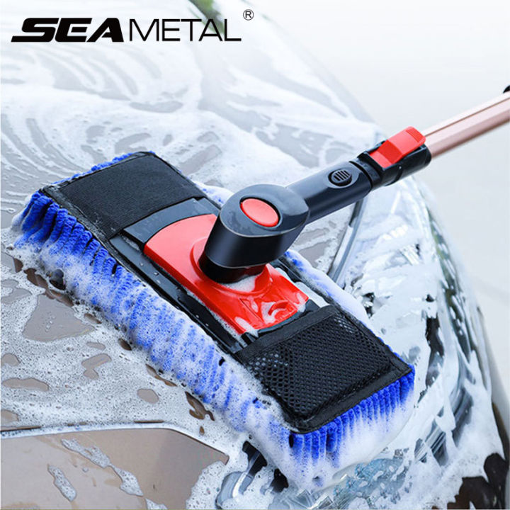 Telescopic Car Wash Mop Chenille Car Wash Brush Soft Hair Cleaning Car ...