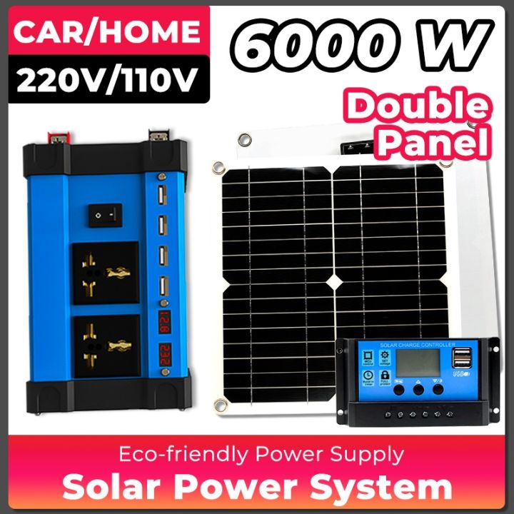 Off-Grid Solar System Kit Solar 6000W Inverter 30A Controller 200W ...