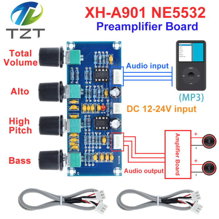 XH-A901 NE5532 Tone Board preamp Pre-amp With treble bass volume ... XH-A901 NE5532 Tone Board preamp Pre-amp With treble bass volume ...