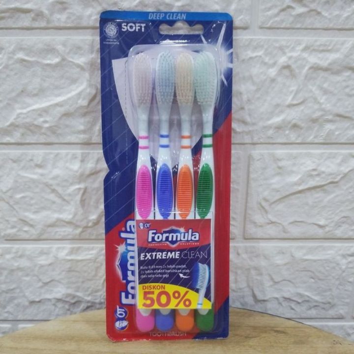 Sikat Gigi Formula Extreme Clean kemasan HEMAT, 1 pack isi 4 | Lazada ...