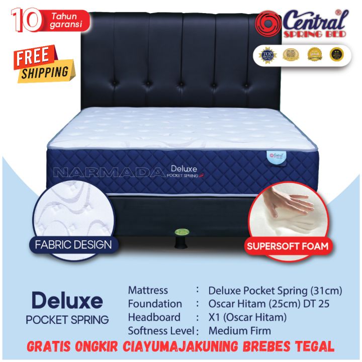 SPRINGBED CENTRAL DELUXE POCKET KOMPLIT UKURAN | Lazada Indonesia