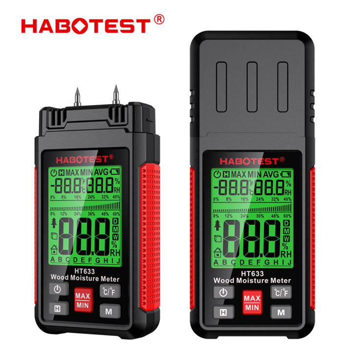 HABOTEST HT633 Wood Moisture Meter Pin Type Digital Moisture Detector ...