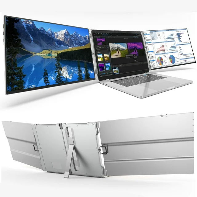 Oiiwak OK14 Aluminum Alloy Triple Portable Monitor 1200P 14inch Big ...