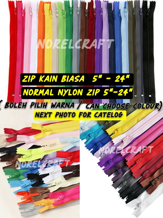 [12PCS/1DOZ] 6'' - 24'' ZIP KAIN BIASA/ ZIP NORMAL /ZIP KAIN/ZIP BIASA ...