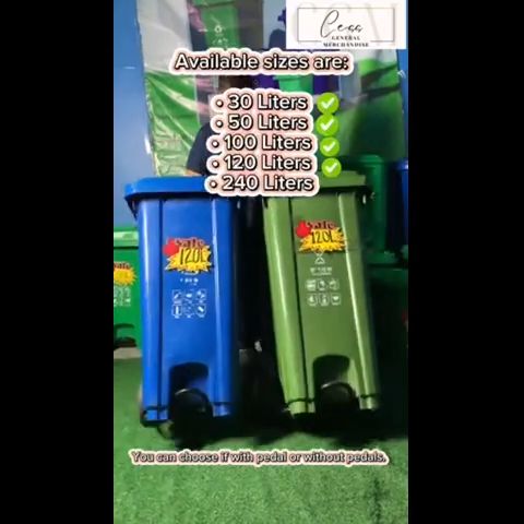 Basurahan Heavy-Duty Outdoor Trash Bin with Wheels and Lid - 240L/120L ...