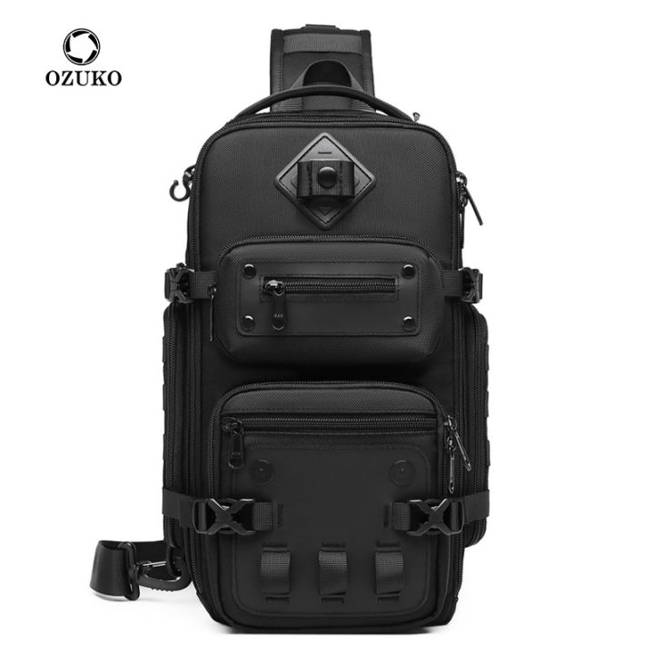 Ozuko Waterproof High Capacity Outdoor Men Sling Bag Tactical single ...