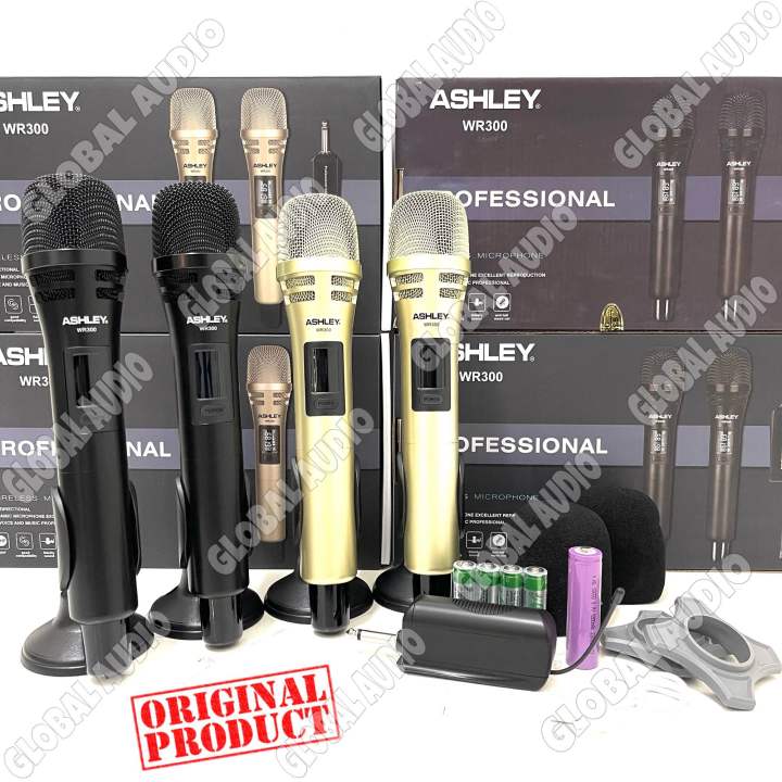 Mic Wireless Ashley WR 300 Original 2bh Microphone Genggam Wireless ...