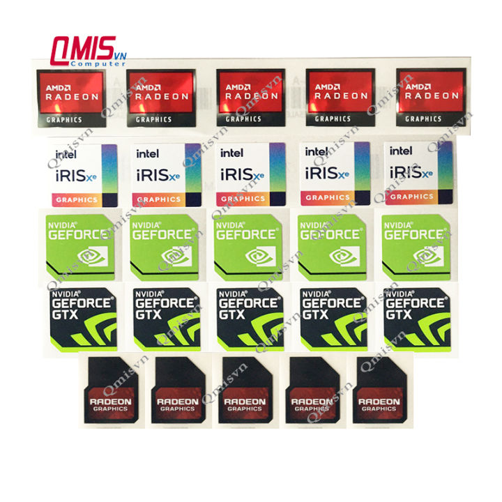 1 Cái tem logo card đồ họa RTX GTX iRISxe AMD RYZEN RADEON - STICKER ...