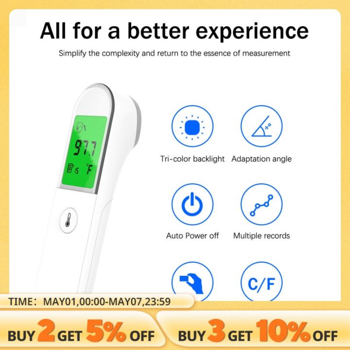 New Infrared Digital Thermometer Non Contact Forehead Medical Baby Thermometer IR Fever ...