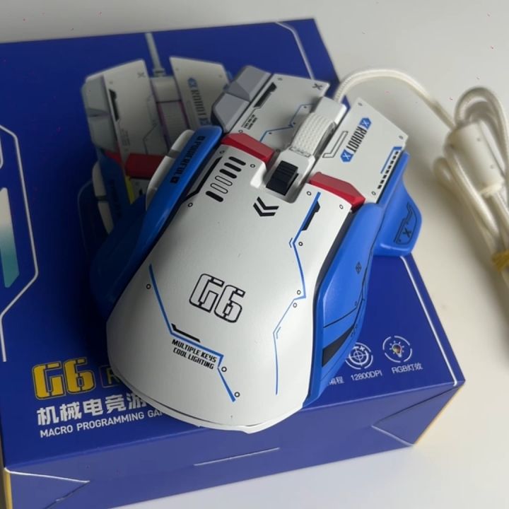 Gigaware G6 Gundam Robot Mecha Style RGB Multi Color Light 12800 DPI ...