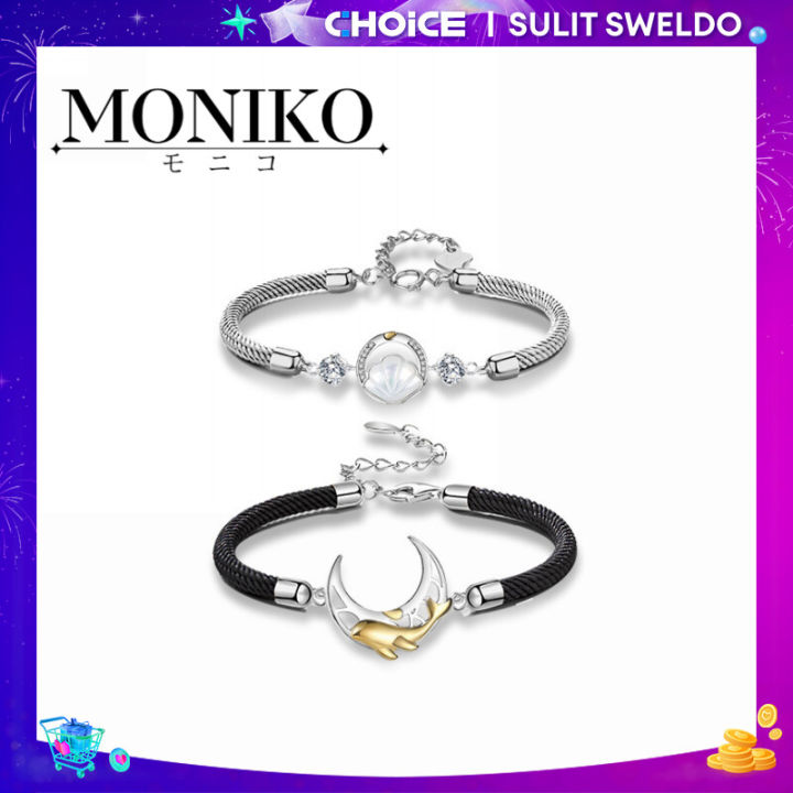 MONIKO Original Design Black and White Couple Bracelet The Moon and the ...