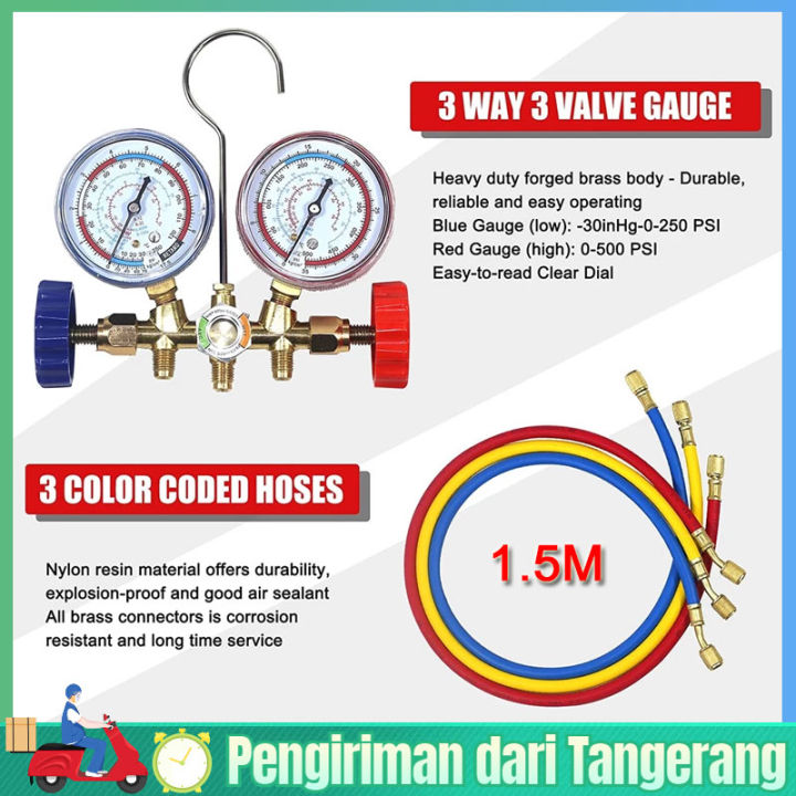 Testing Manifold Double Multi R22 R134 R404 R32 R410 AC Manifold Double ...